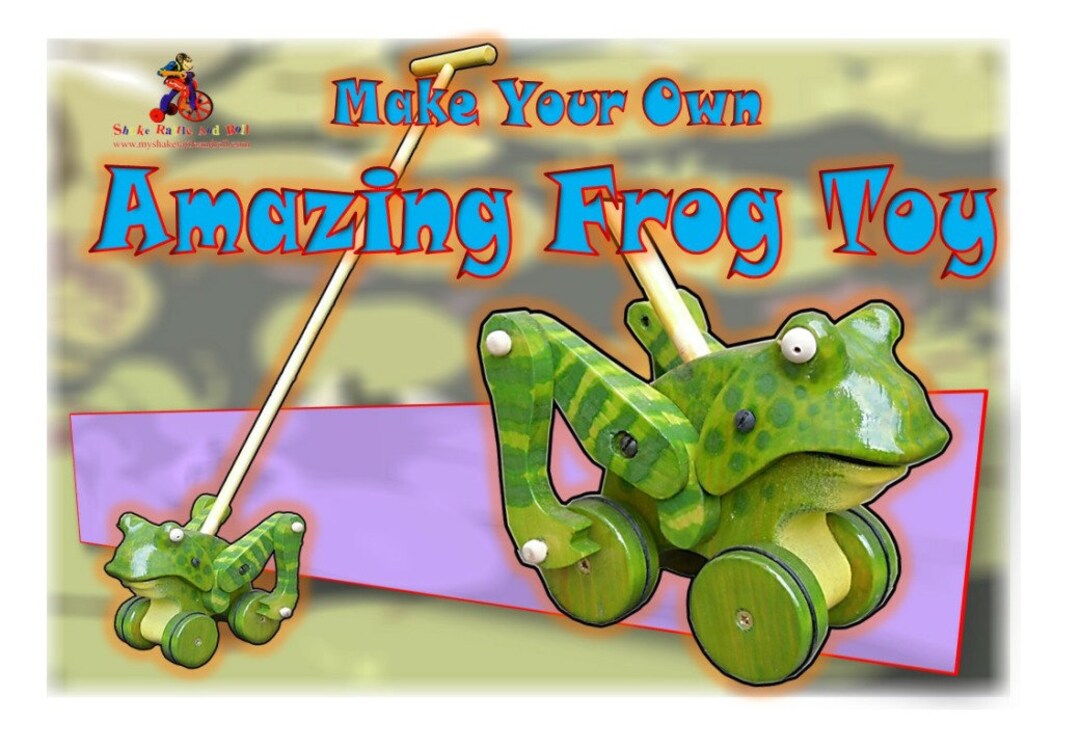Construction Plan for Push Pull Frog Toy - Etsy
