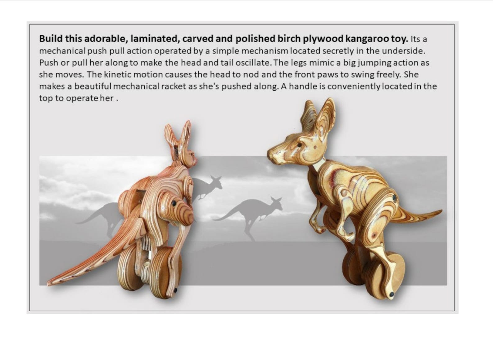 Mechanical Kangaroo Push/pull Toy Construction Plan - Etsy