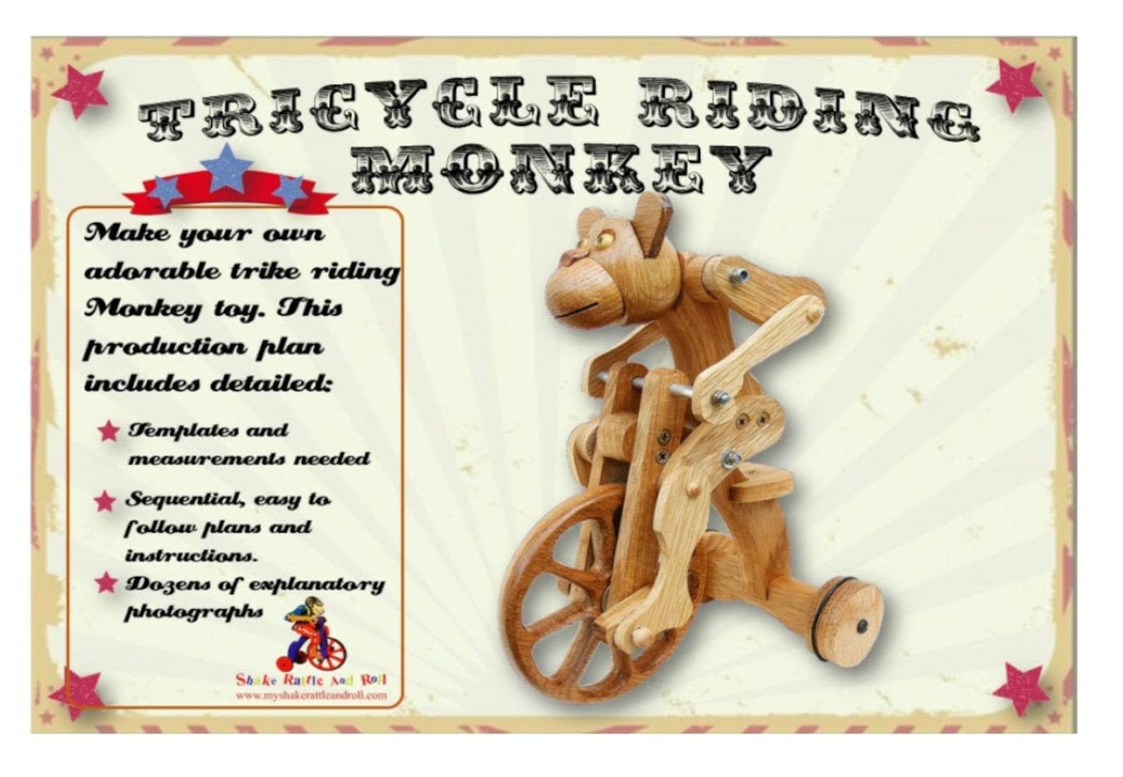 Timber Tricycle Riding Chimp Toy Construction Plan - Etsy