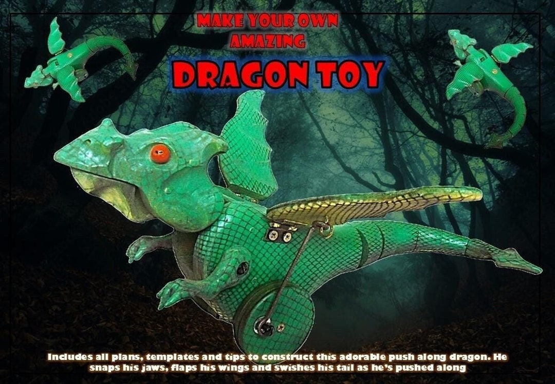 Dragon Push Toy Woodworking Plan - DIY Wooden Toy Template - Printable ...