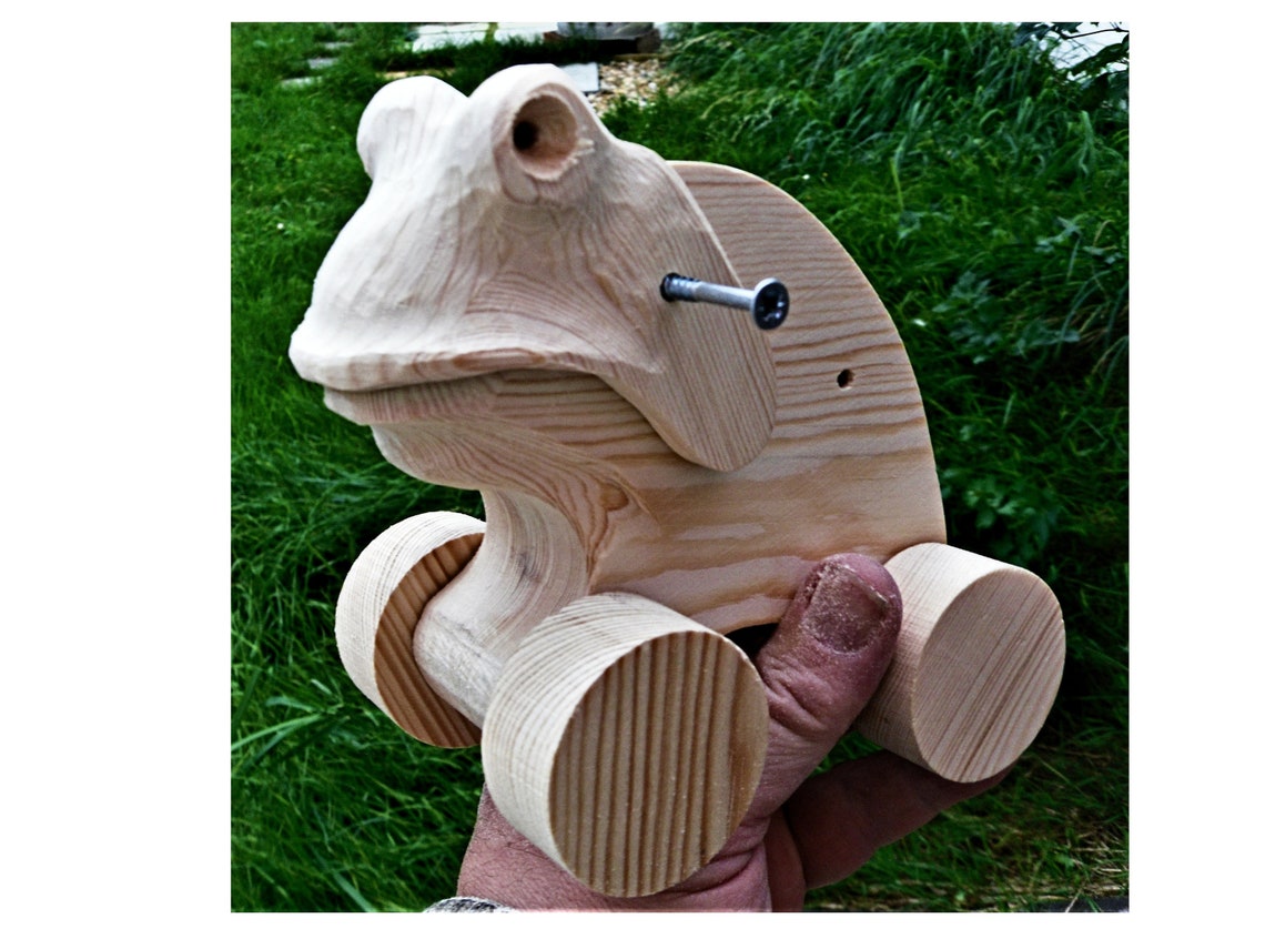Construction Plan for Push Pull Frog Toy - Etsy