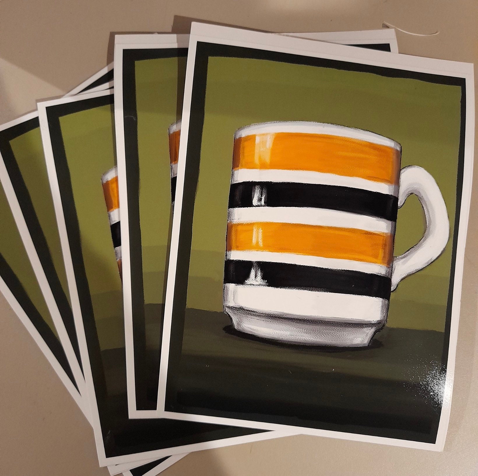 The Beatles Get Back Mug. Drawing of the Stripey Cup. Let It Be ...