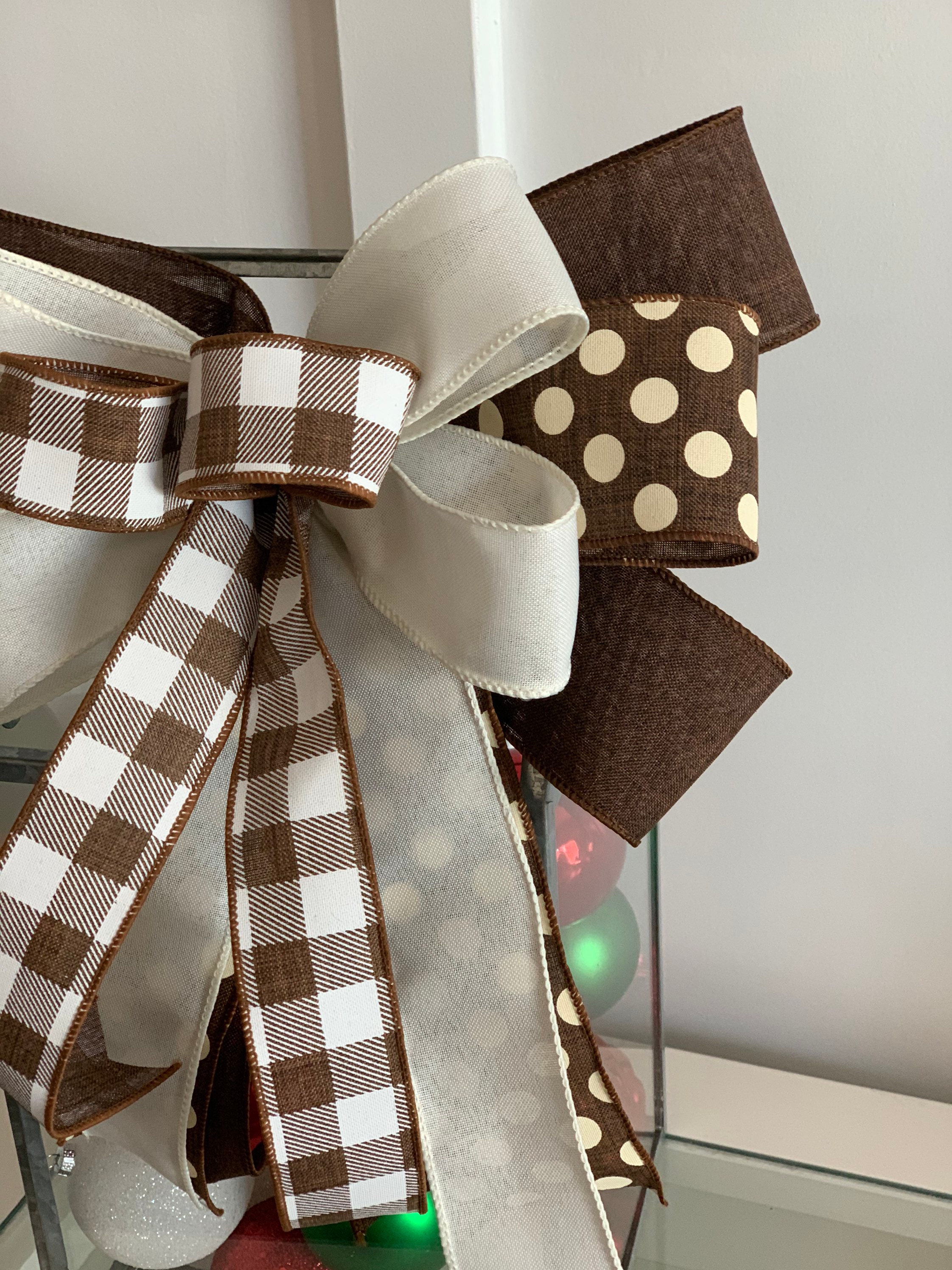 Brown Rustic Bow for Wreath Lantern Bow Bow for wreath | Etsy