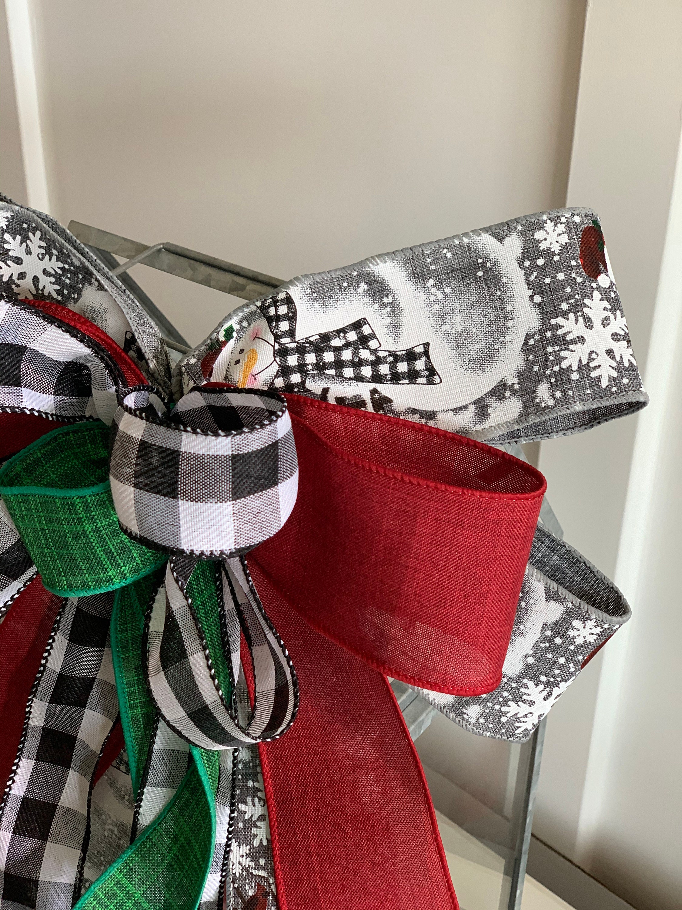 Snowman Bow Christmas Bow Wreath Bow Door Hanger Bow - Etsy