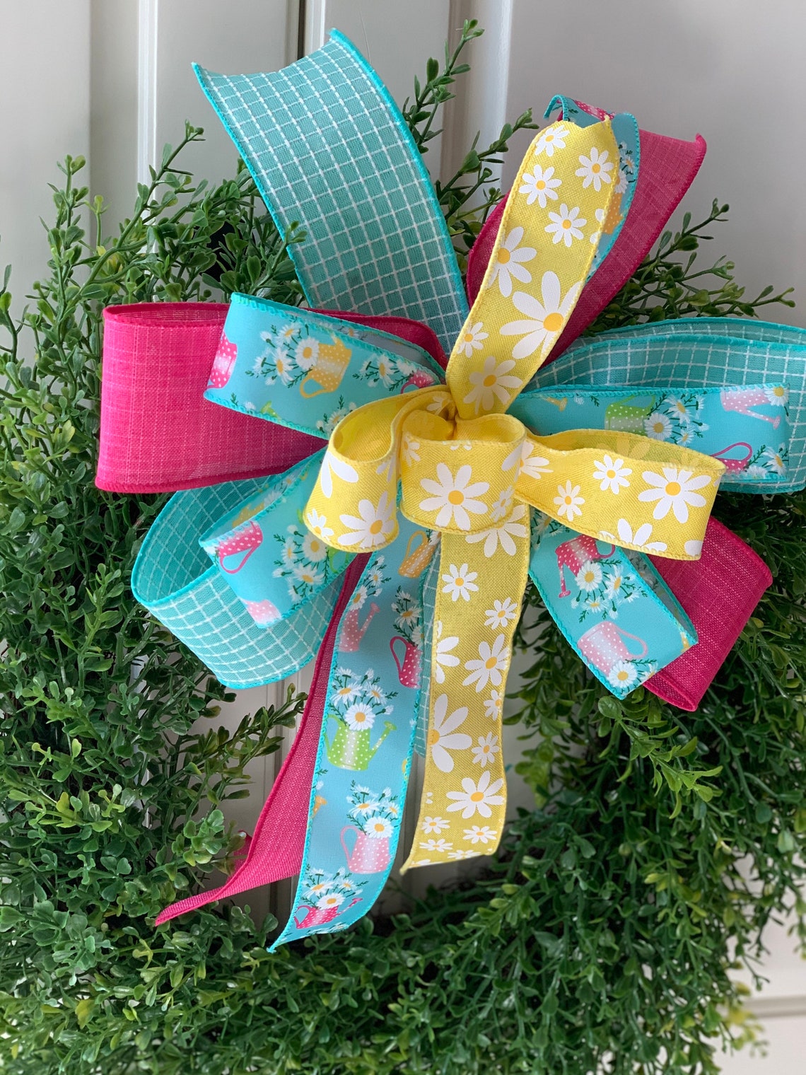 Spring Bow Wreath Bow Front door BowMantel bow Lantern | Etsy