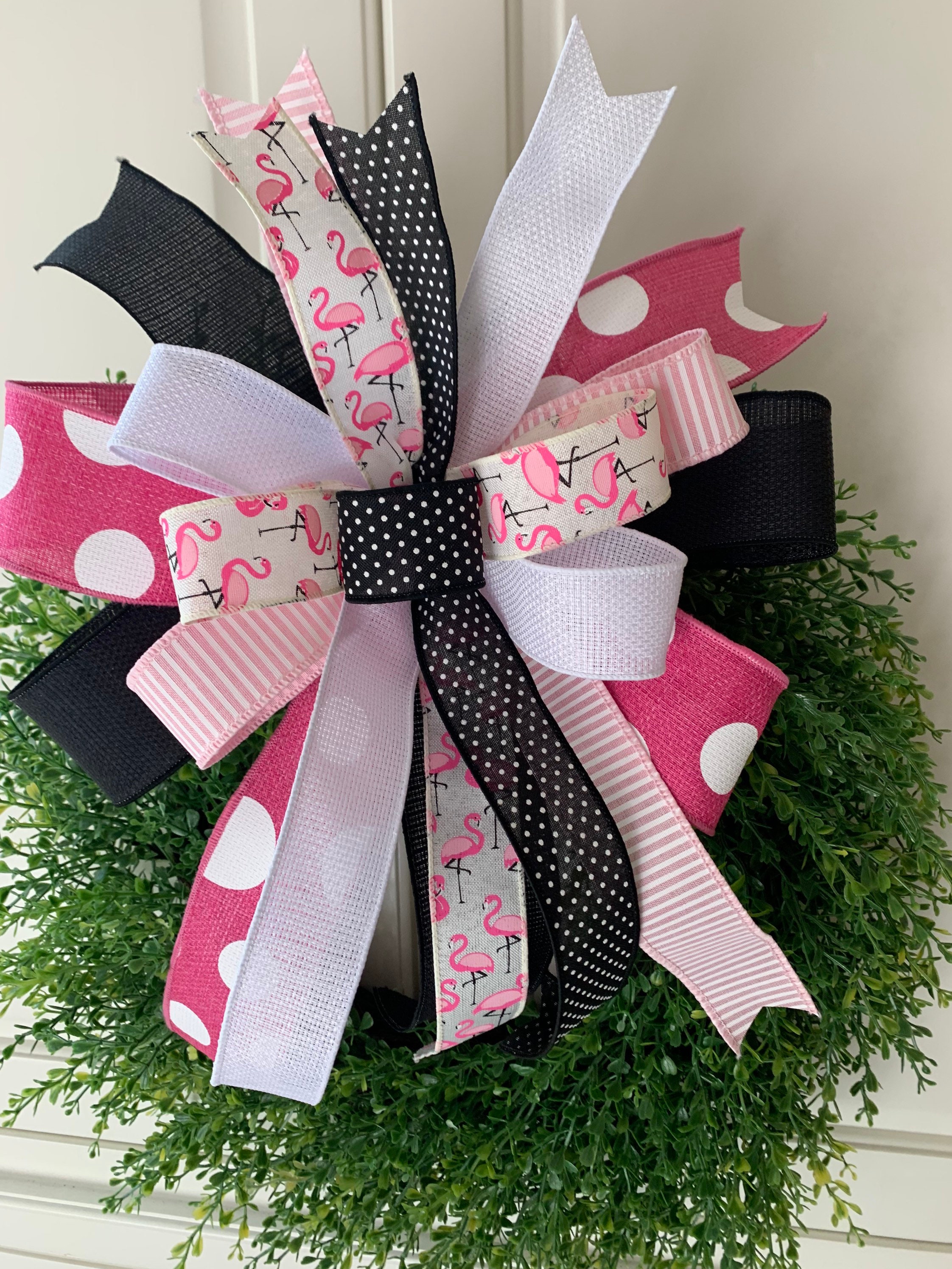 Flamingo Bow Flamingo Decor Flamingo Wreath Bow Lantern | Etsy