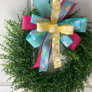 Spring Bow, Wreath Bow, Front Door Bow,mantel Bow, Lantern Bow, Spring ...
