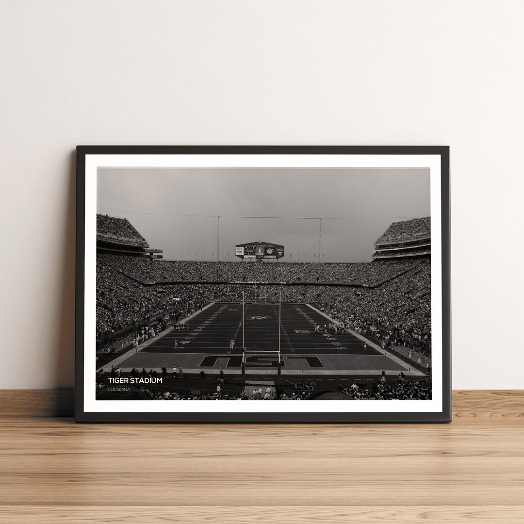 Tiger Stadium Print: LSU College Football, Black & White Photo Wall Art ...