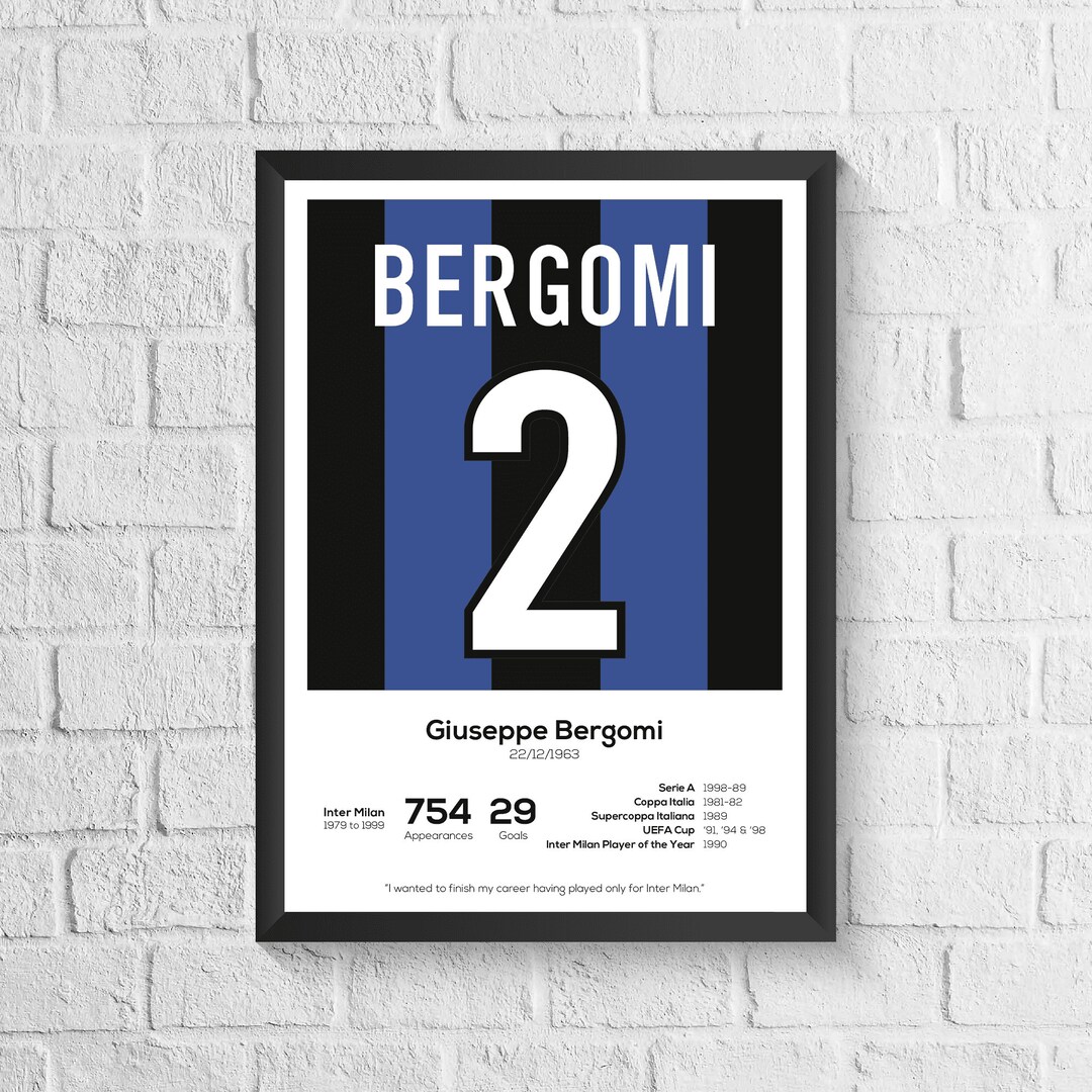 Giuseppe Bergomi Inter Milan Legend Stats Football Print Gift for Inter ... Giuseppe Bergomi Inter Milan Legend Stats Football Print Gift for Inter ...