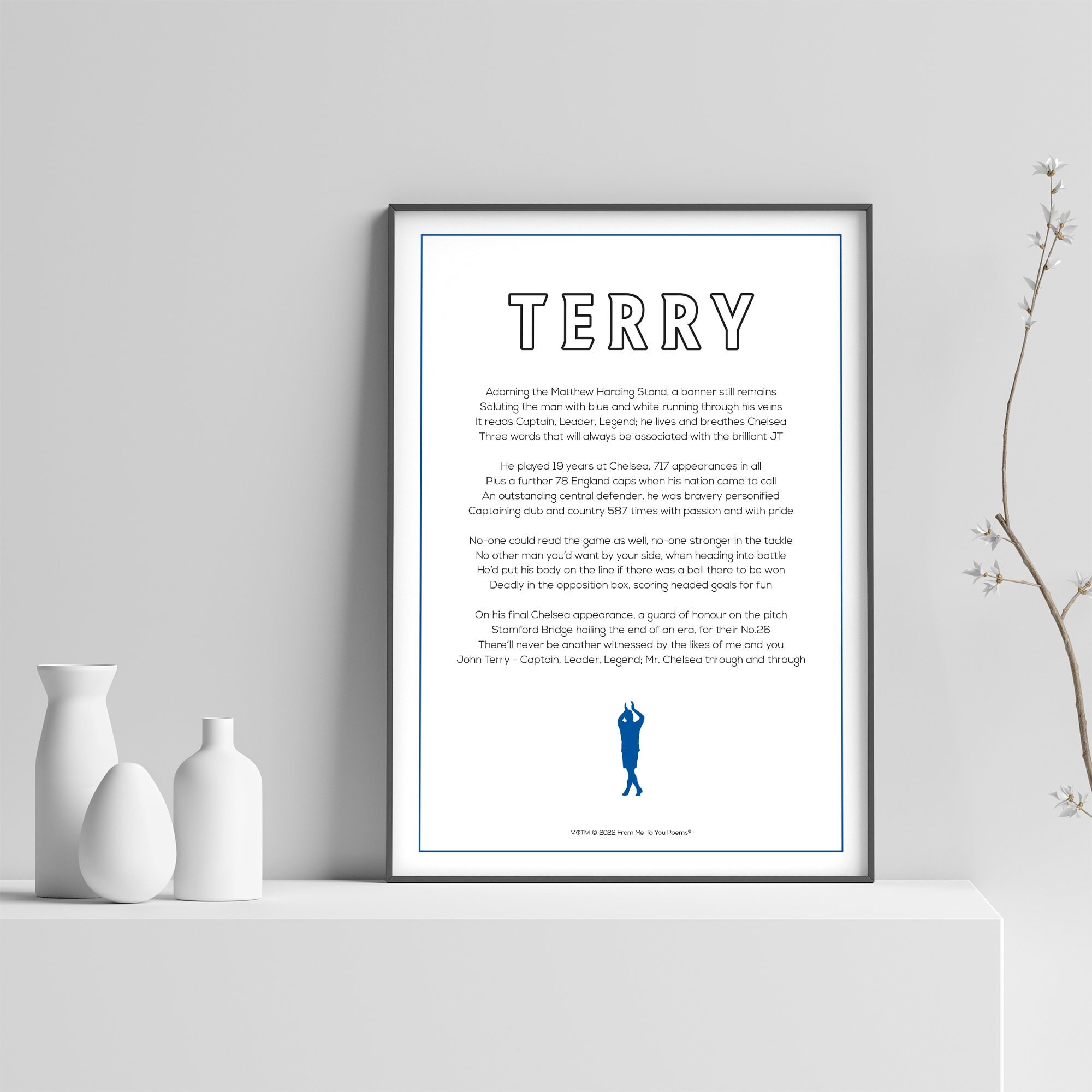 John Terry Poem Chelsea Legend Football Poetry Print - Etsy
