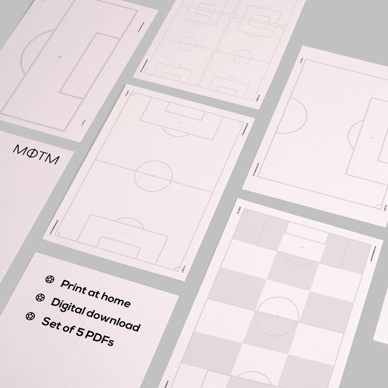 Printable Football Coach Tactics Sheet Set, Soccer Coach Playbook ...