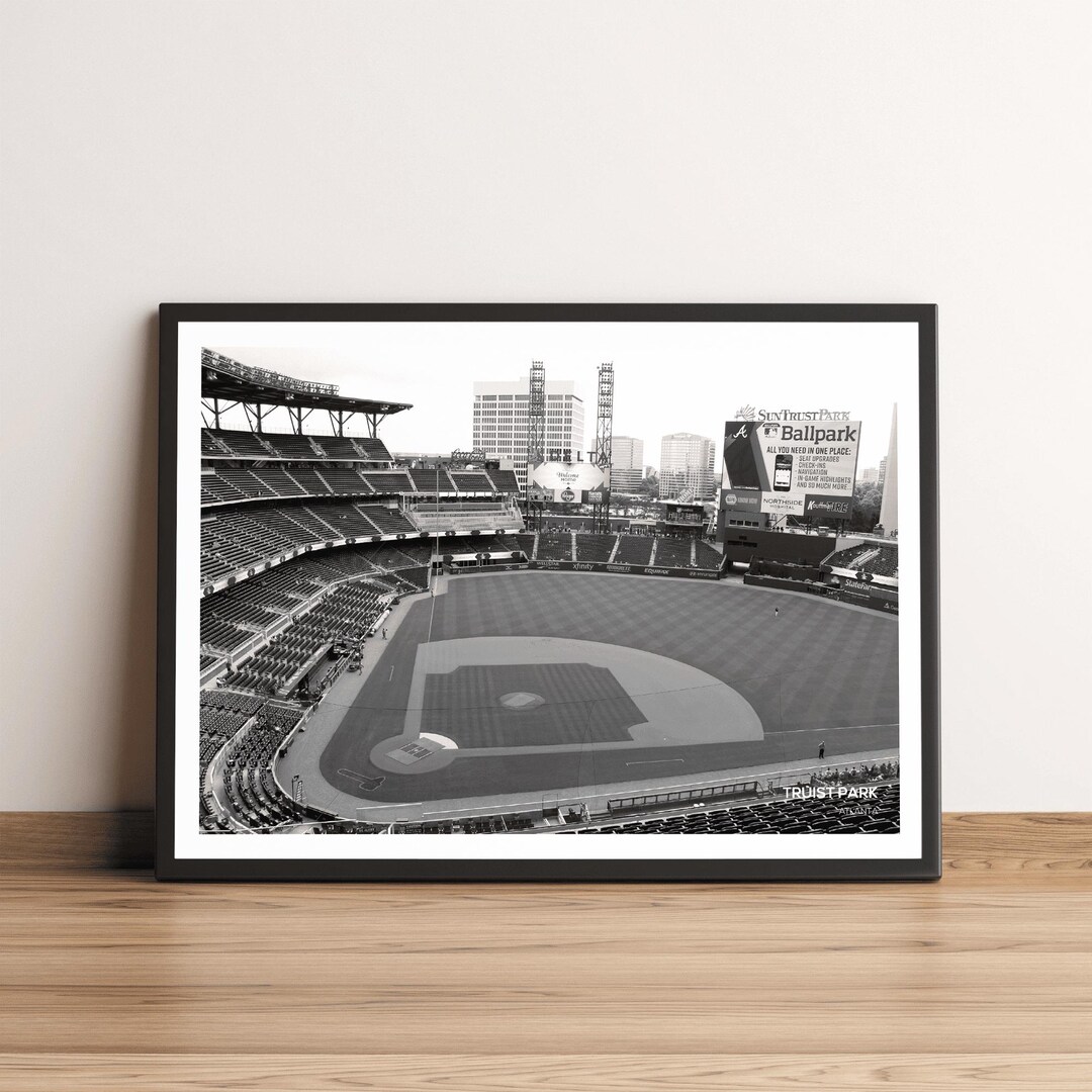 Truist Park Atlanta Braves Baseball Stadium Print, Black White Art ...