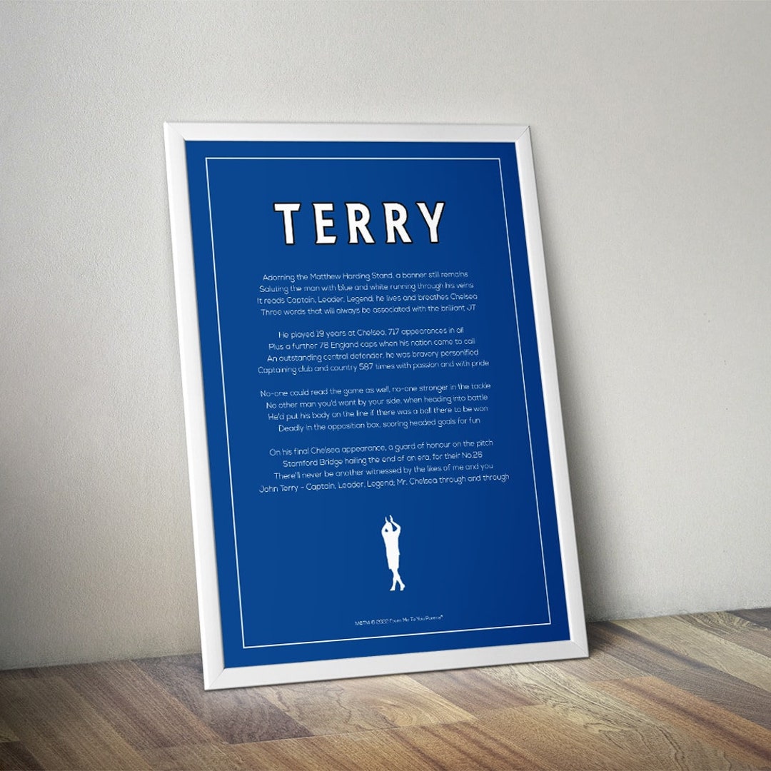 John Terry Poem Chelsea Legend Football Poetry Print - Etsy