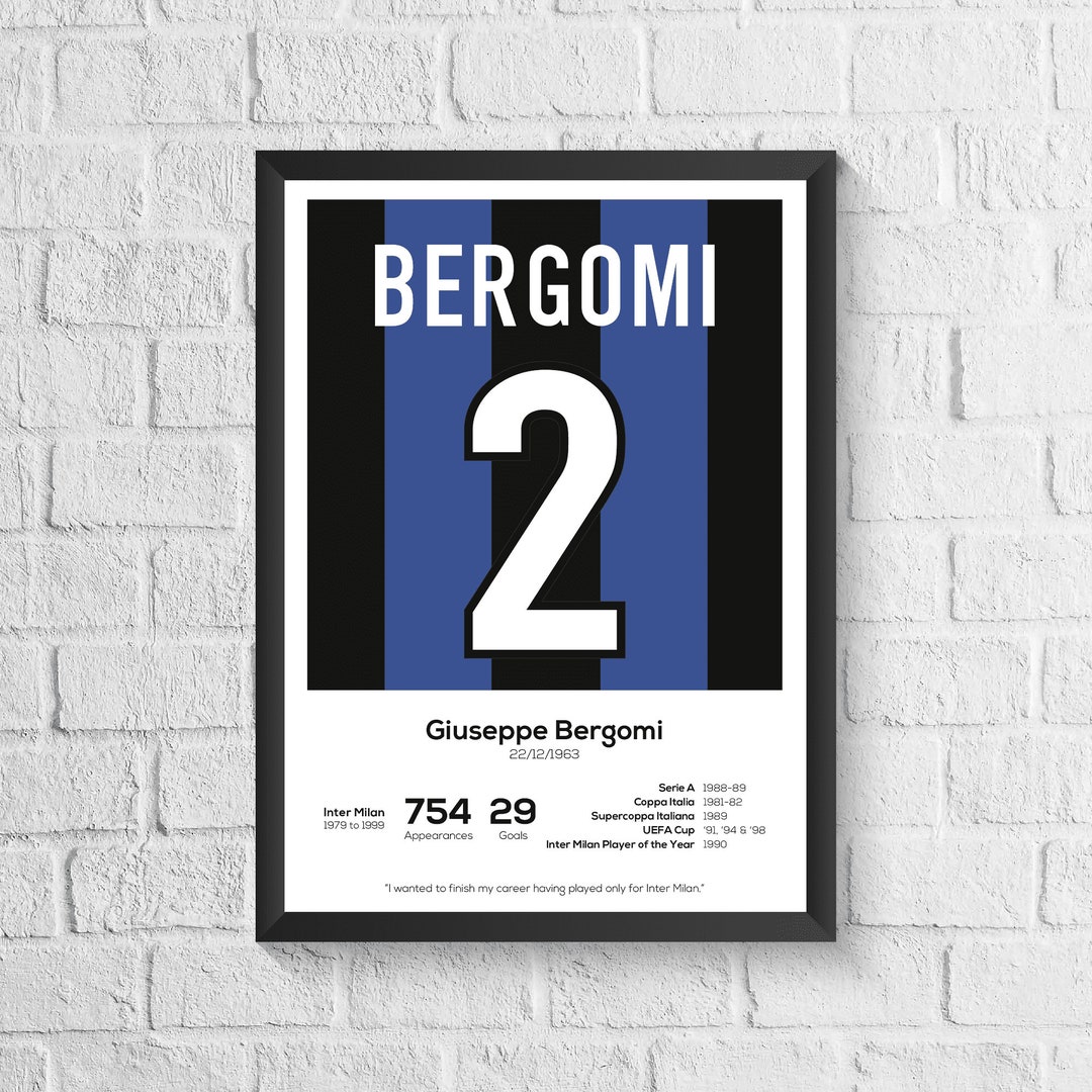 Giuseppe Bergomi Inter Milan Legend Print: Football Fan Gift - Etsy