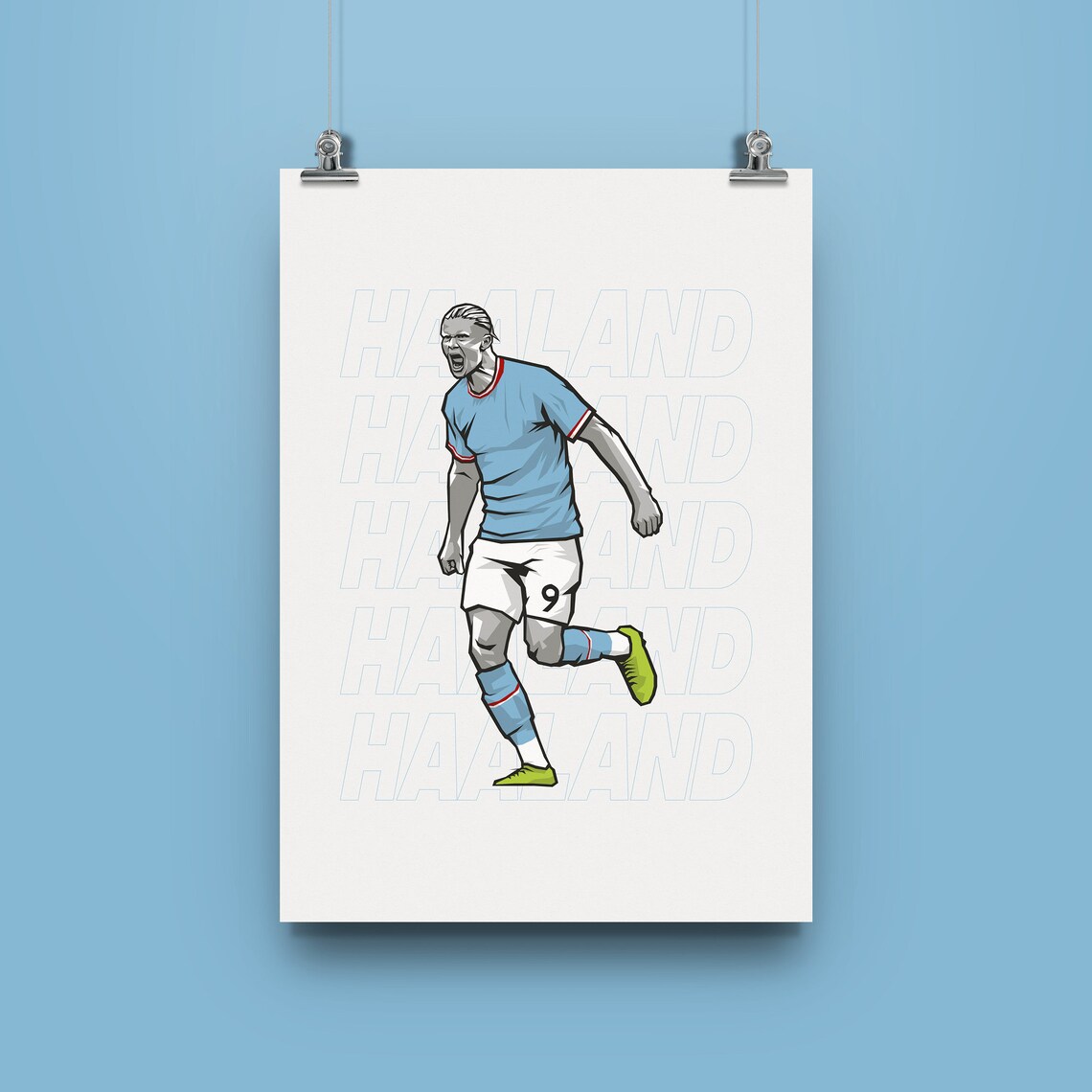 Erling Haaland Poster Manchester City Print Gift for Man - Etsy