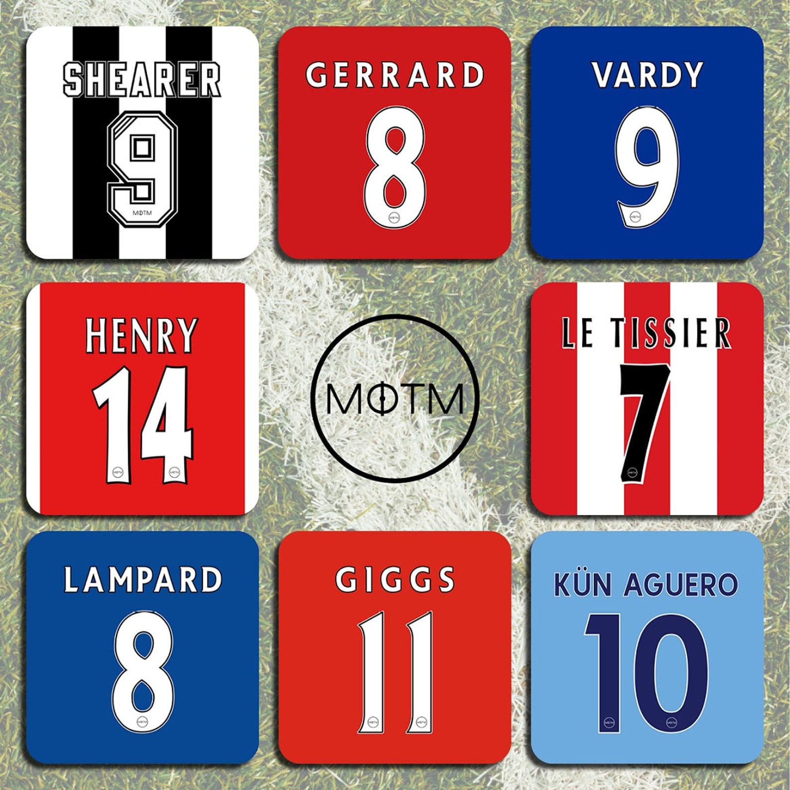 Premier League Legends Football Coasters Set of 8 - Etsy UK