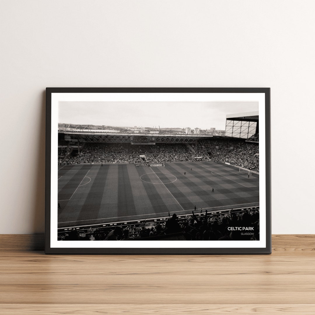 Celtic Park Stadium Parkhead Glasgow Celtic Print, Black & White Art ...