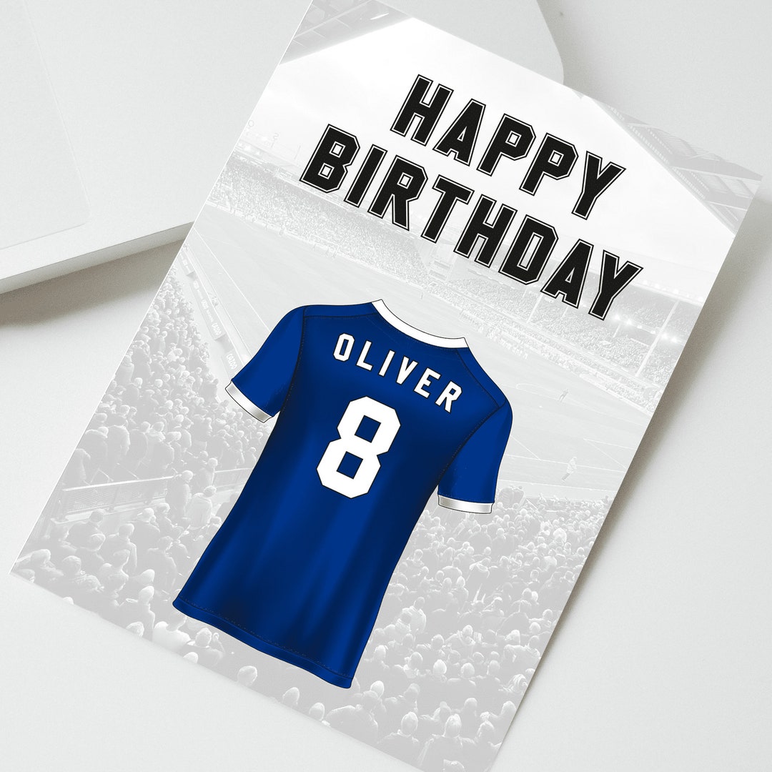 Personalised Everton Birthday Card, Football Birthday Card, Custom ...