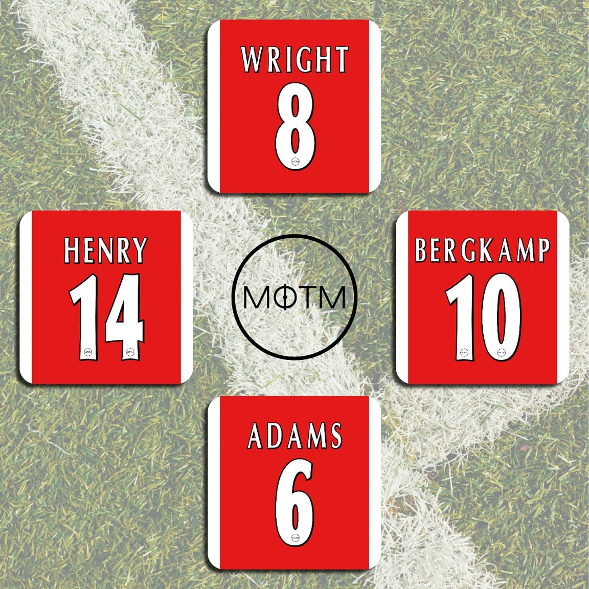 Arsenal Premier League Legends Football Coasters Set of 4 | Etsy