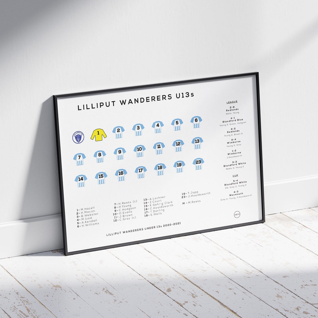 Personalised Football Team Season Print: Custom Sports Gift - Etsy