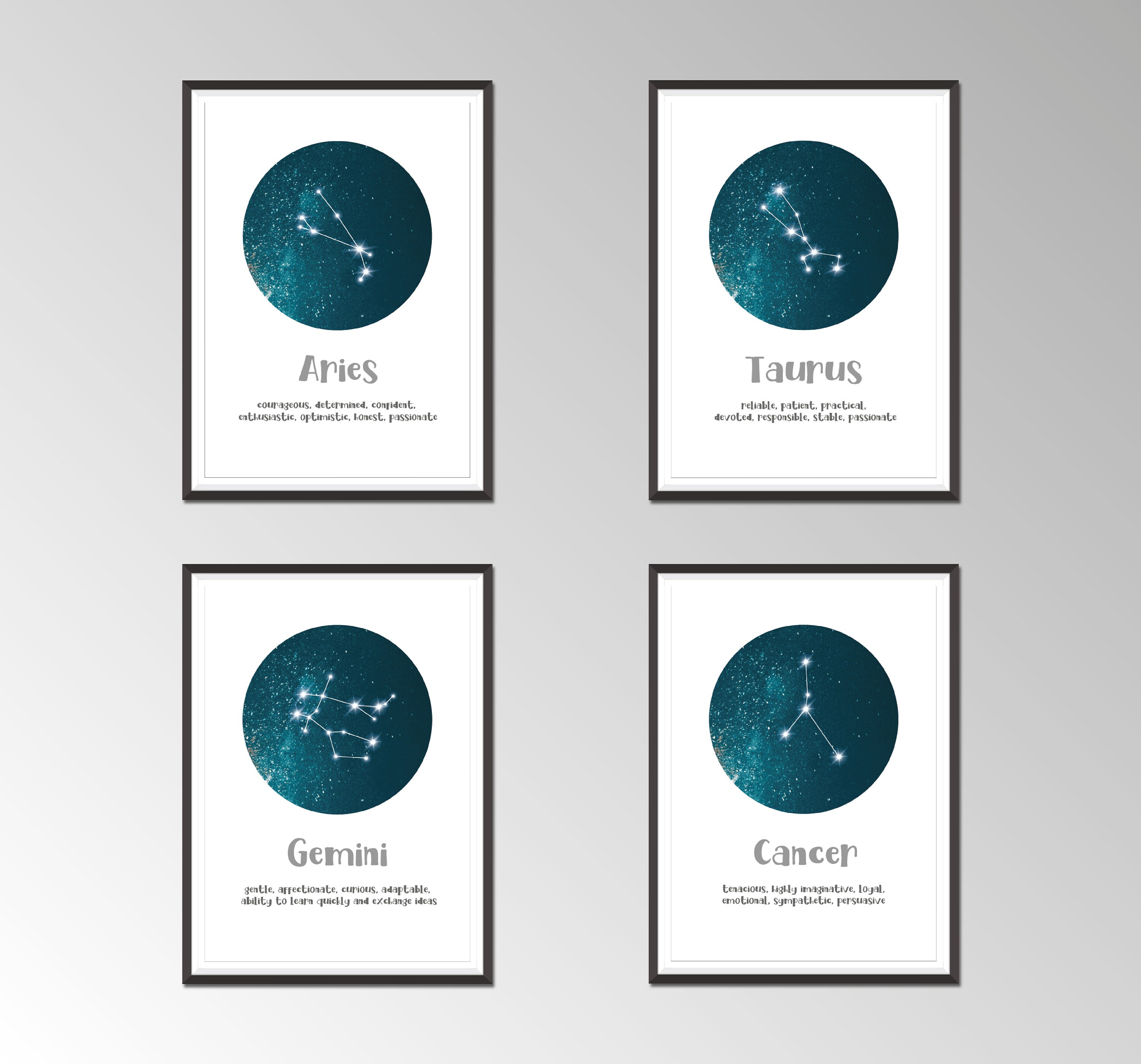 Astrology ZODIAC Star Signs poster ART Print Constellations | Etsy