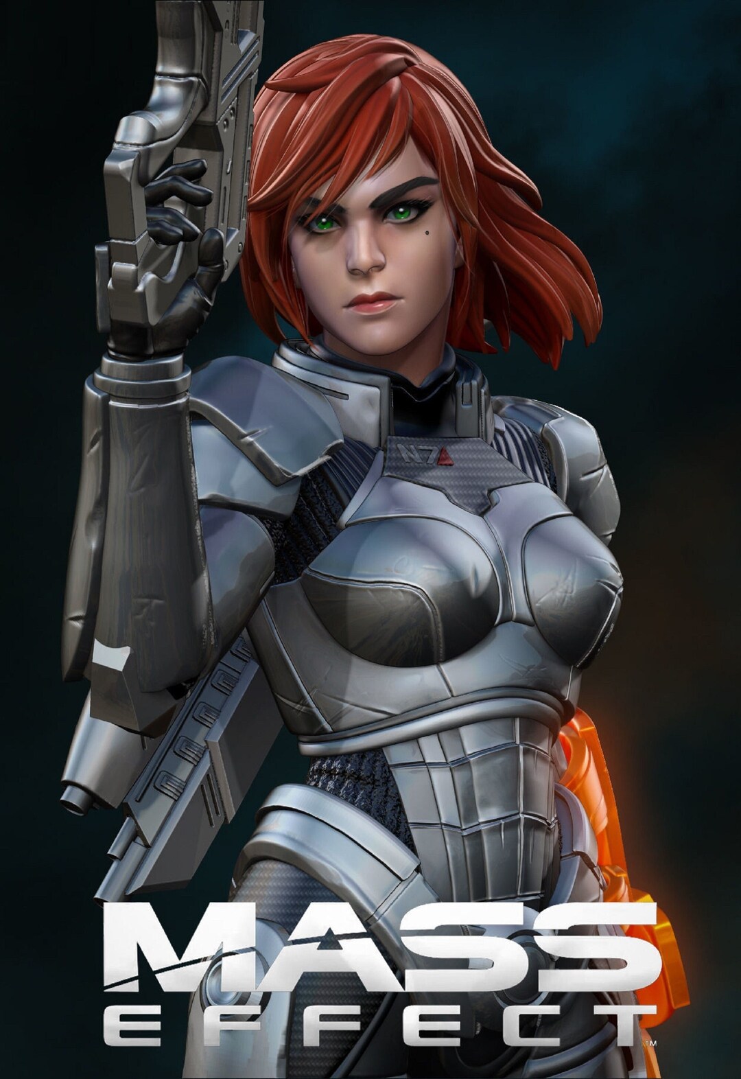 Female Sheppard mass Effect Fan Art Resin Scale Sculpture Unpainted or ...