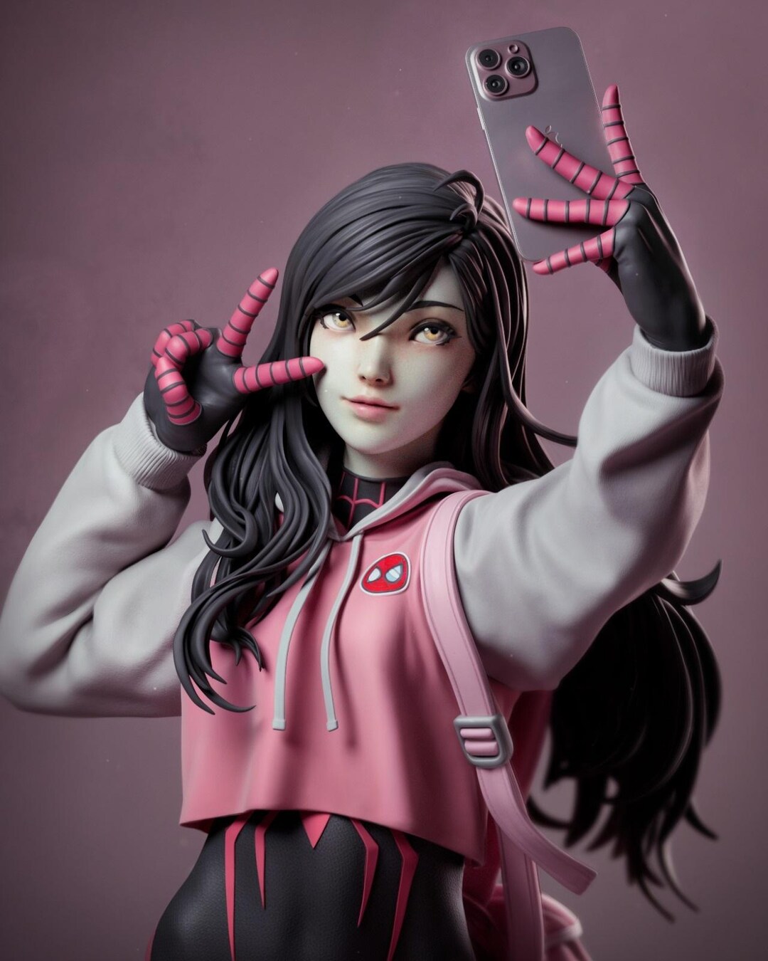 Spider_ Silk_ Selphi_ Fan Art/ 3d Scupture Unpainted or Fully Painted ...