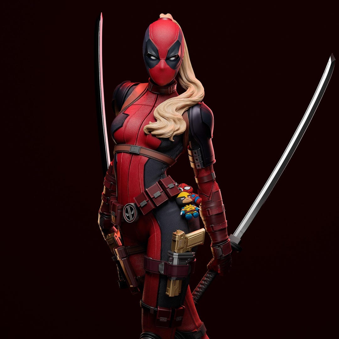 Lady Deadpool_ Fan_art/ Sculpture Unpainted garage Kit or Fully Painted ...