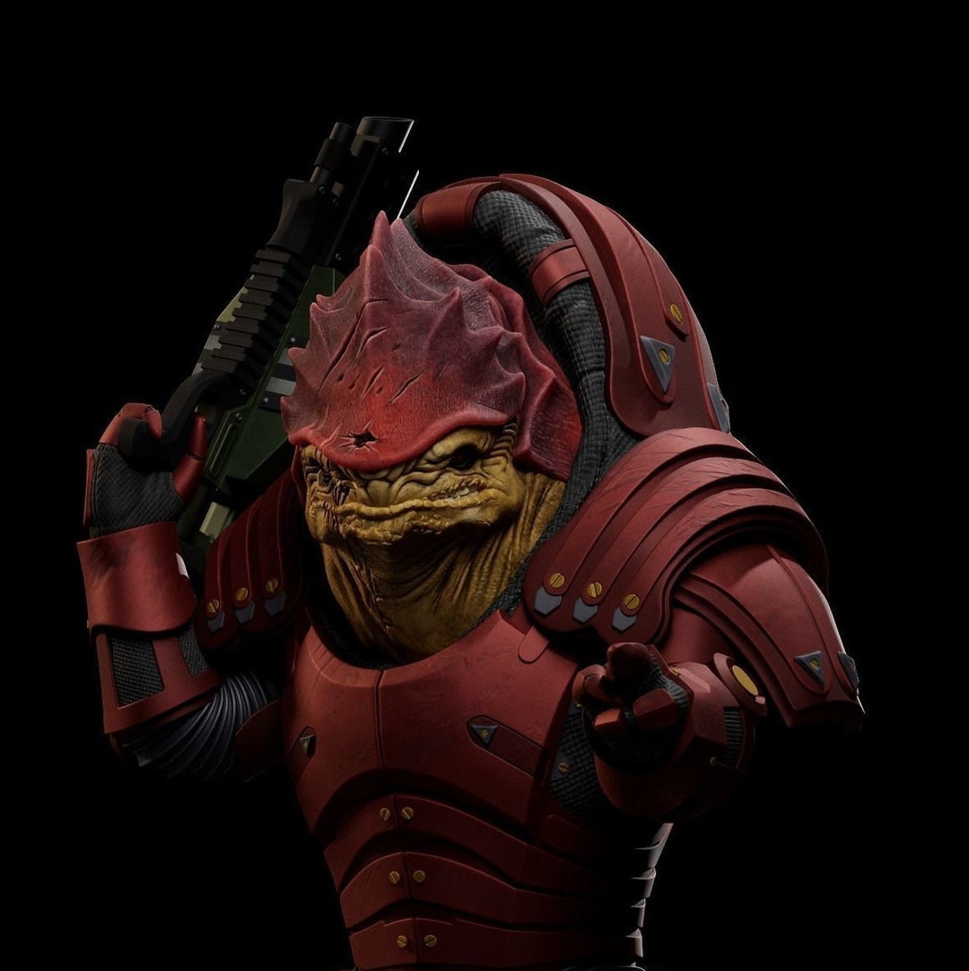 Wrex_mass-effect Fan Art / Resin Scale Model for Assembling and ...