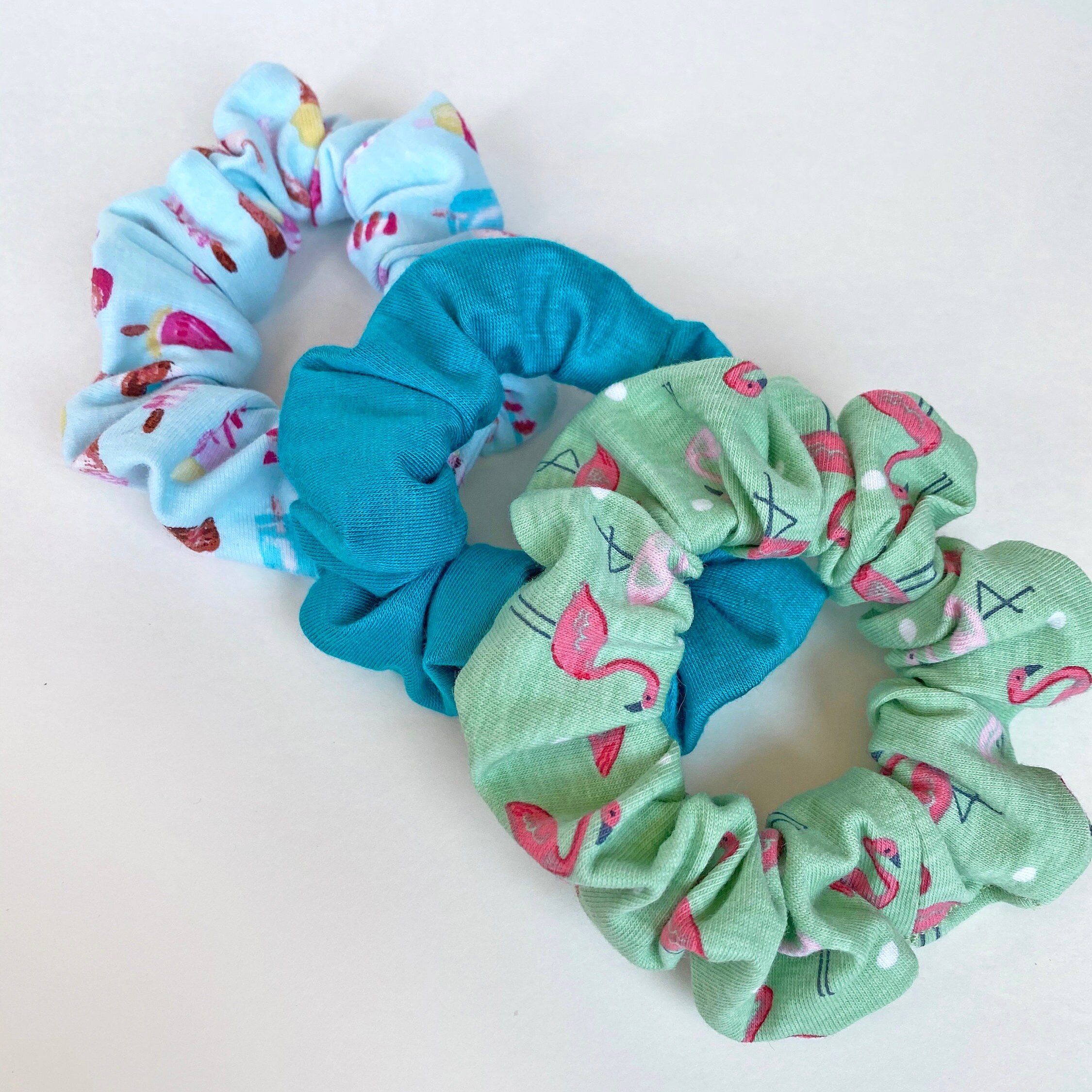 Summer Fun Hair Scrunchies, Ice Cream Scrunchie, Flamingo Scrunchie ...
