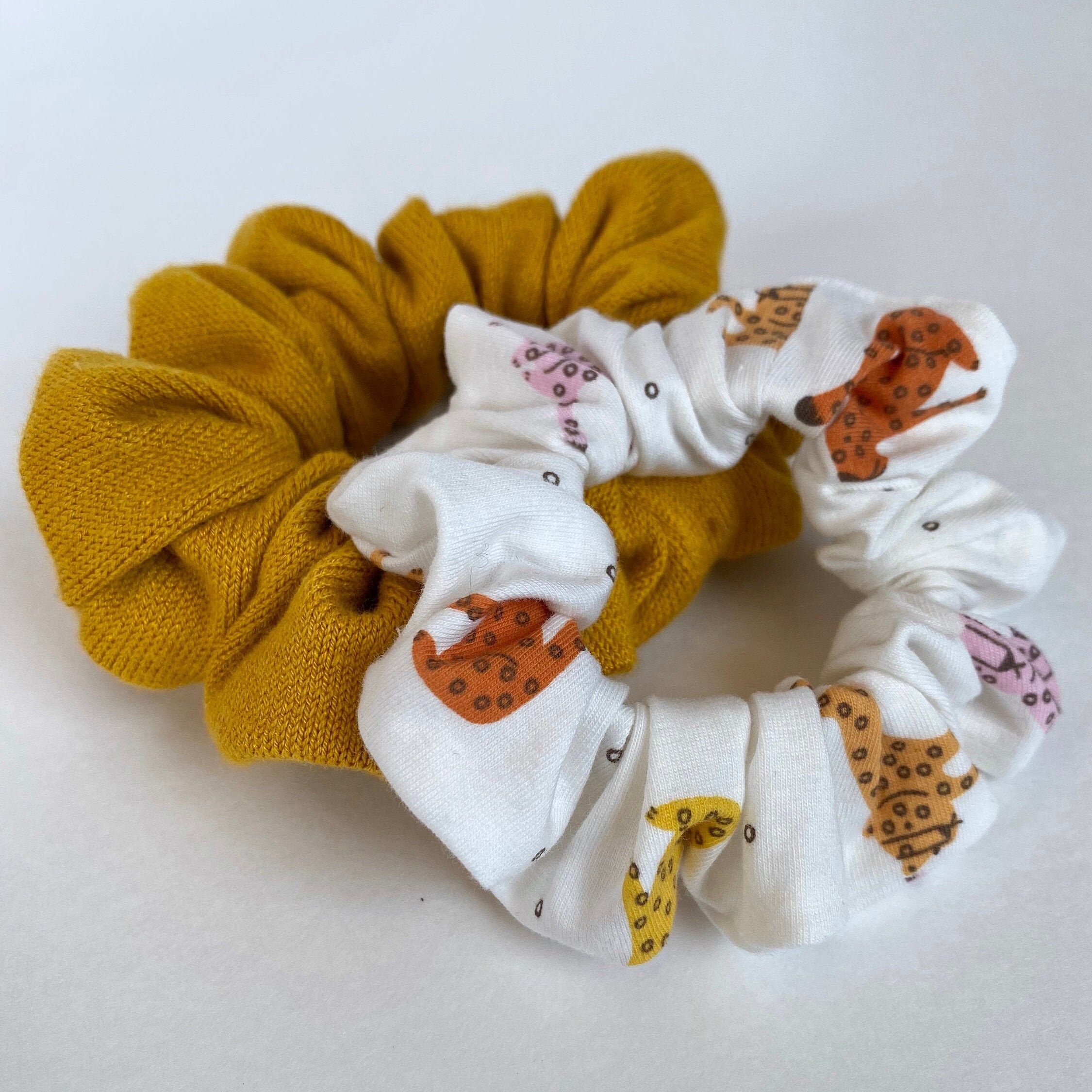 Sunflower Yellow & Cat Scrunchies, Knit Scrunchies, Giant Scrunchie ...