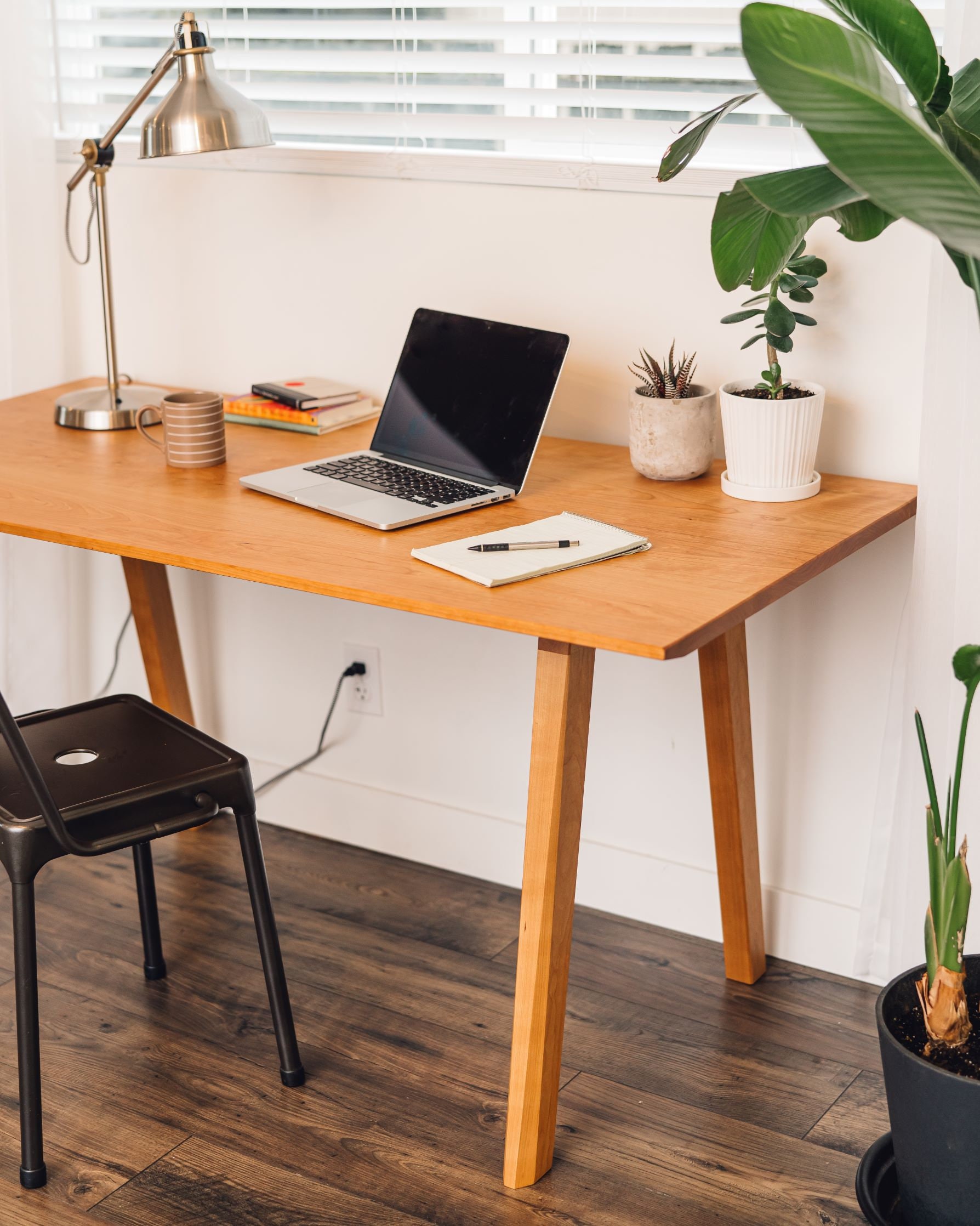 Wood Desk in Cherry Mid Century Modern Computer Desk - Etsy