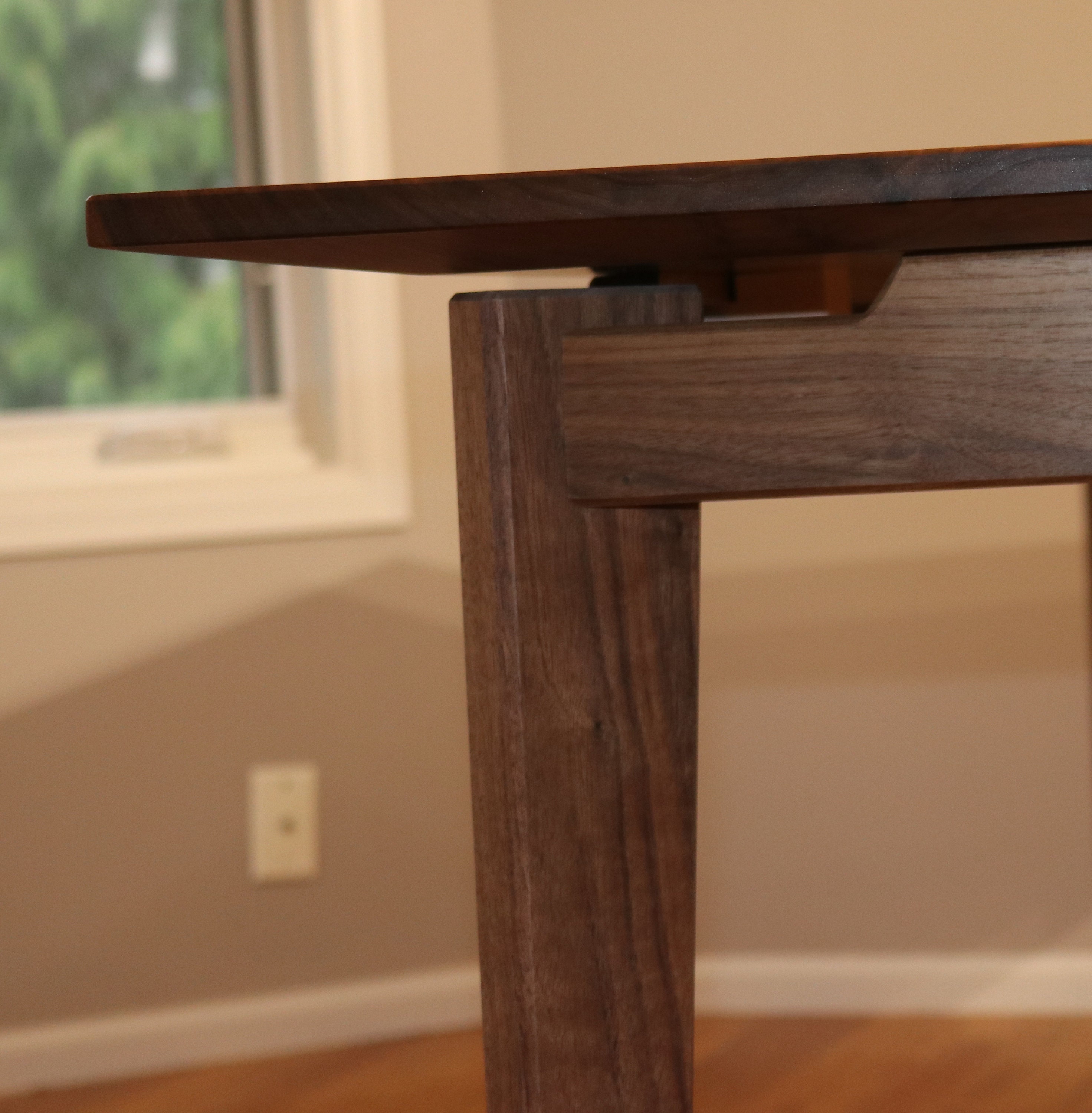 Inlay Dining Table Mid Century Modern Style- Solid Walnut, Customizable ...