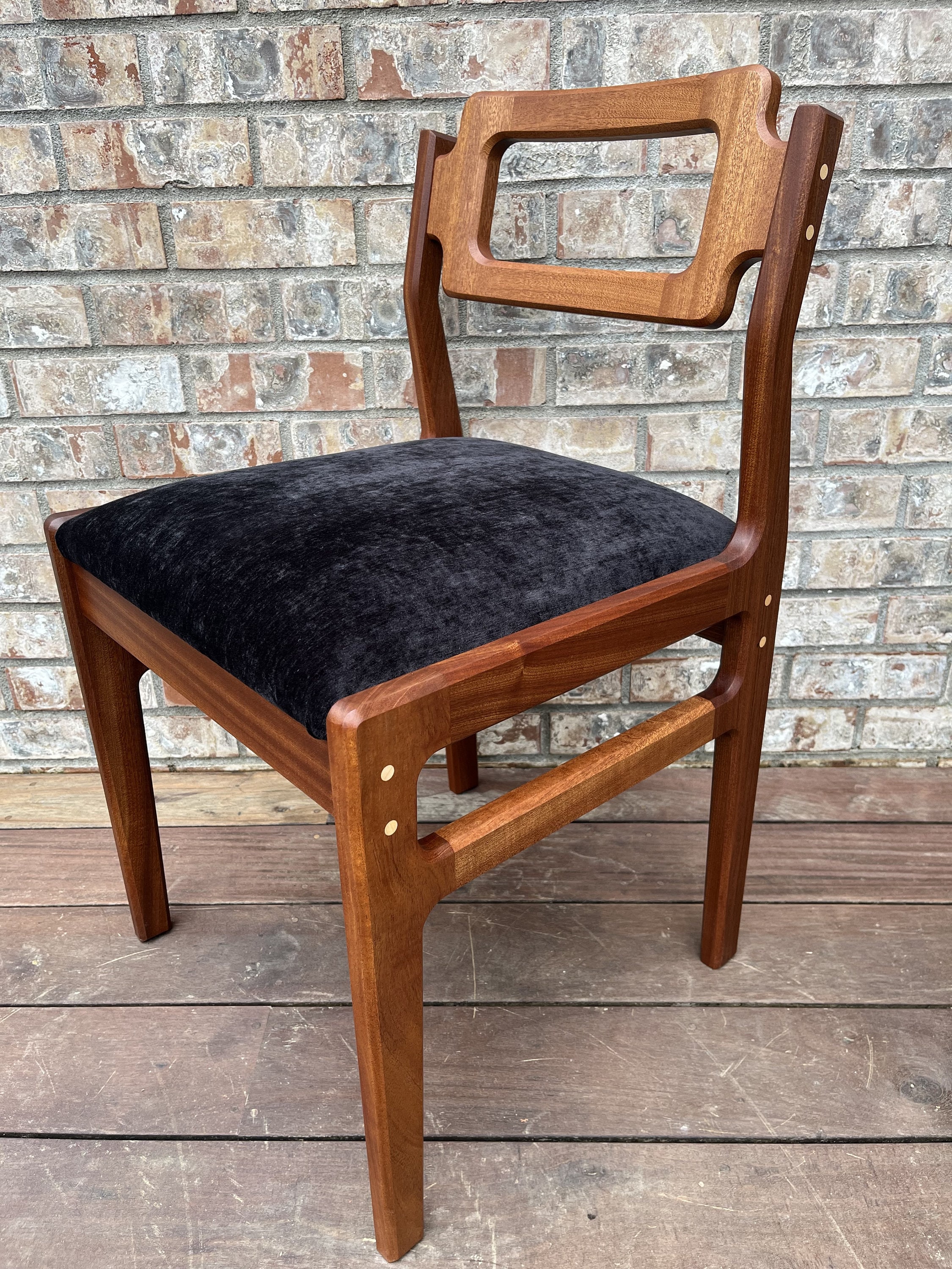 Wood Dining Chair, Mid Century Modern Dining Chair, Solid Mahogany ...