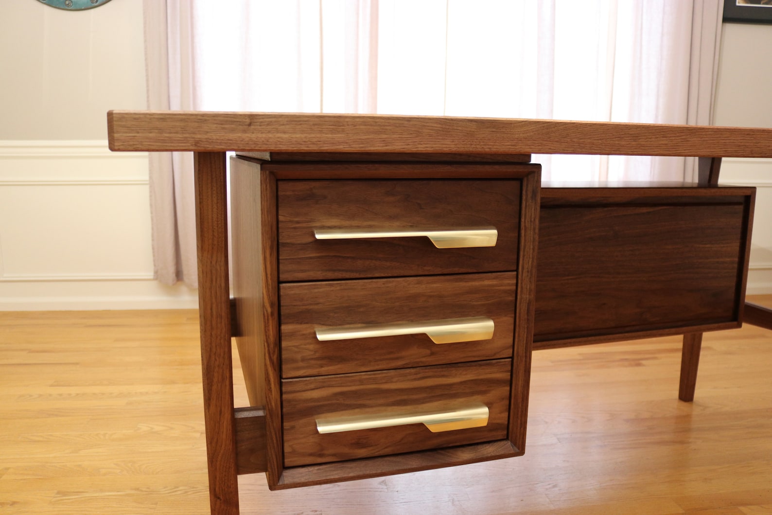 Walnut Executive Desk in Danish Modern Style - Etsy