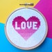 Love Heart Cross Stitch Pattern, Love Crafts, Anniversary Craft ...