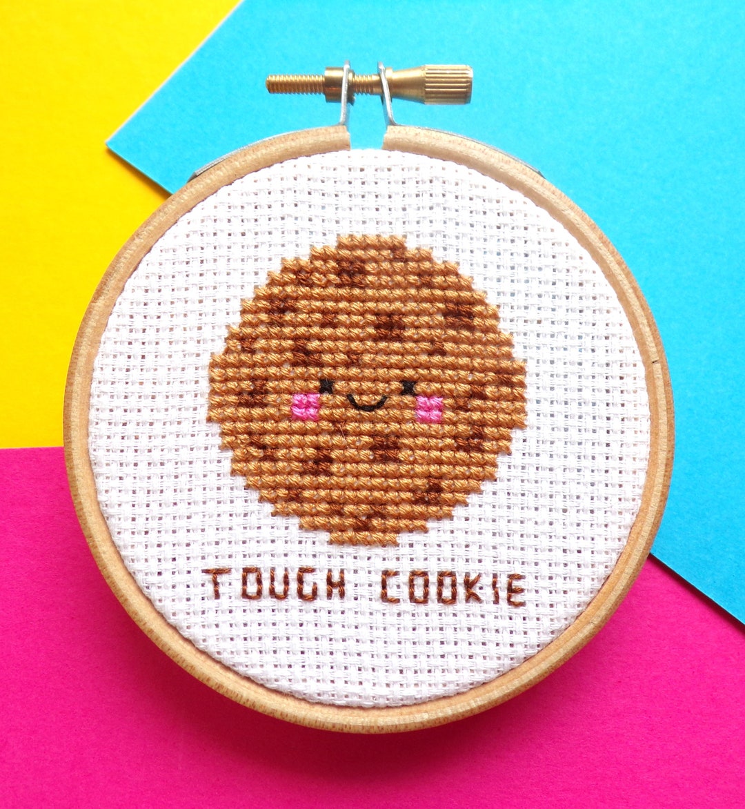 Kawaii Cookie Mini Cross Stitch Design: Tough Cookie (PDF Pattern) - Etsy