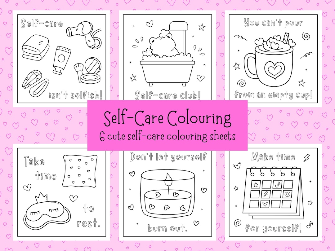 Hojas para colorear de autocuidado - Páginas para colorear positivas ...