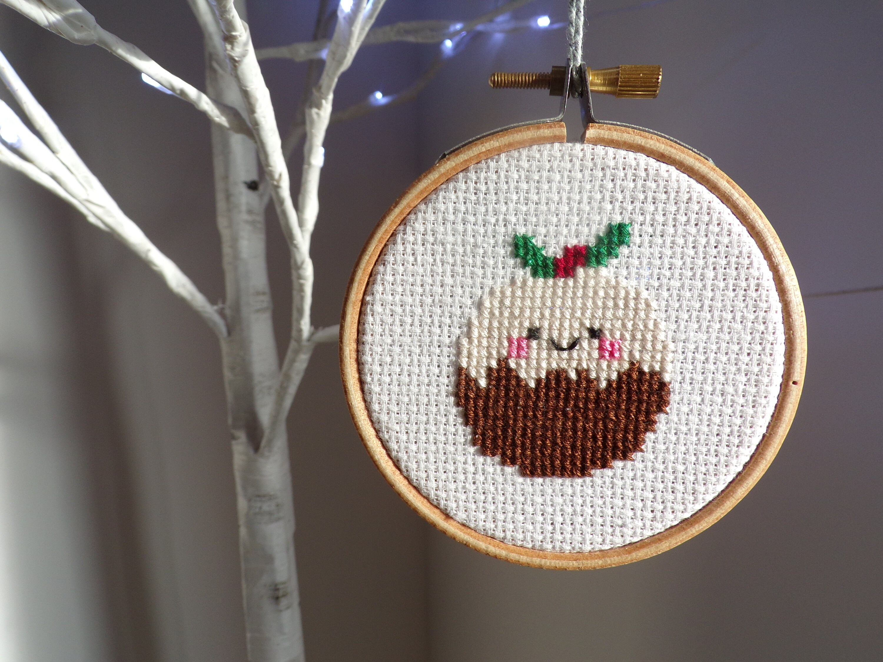 Kawaii Christmas Pudding Mini Cross Stitch Design Figgy - Etsy