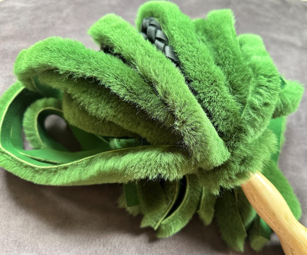 The Wicked Sprite, Sheepskin and Leather Flogger With Hand-turned ...