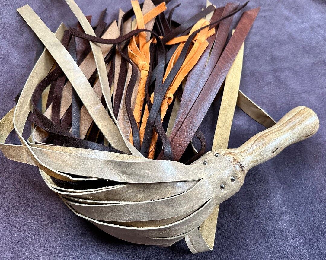 Heavy Luxury Elk, Buffalo, Suede and Cowhide Leather Chaos Flogger With ...