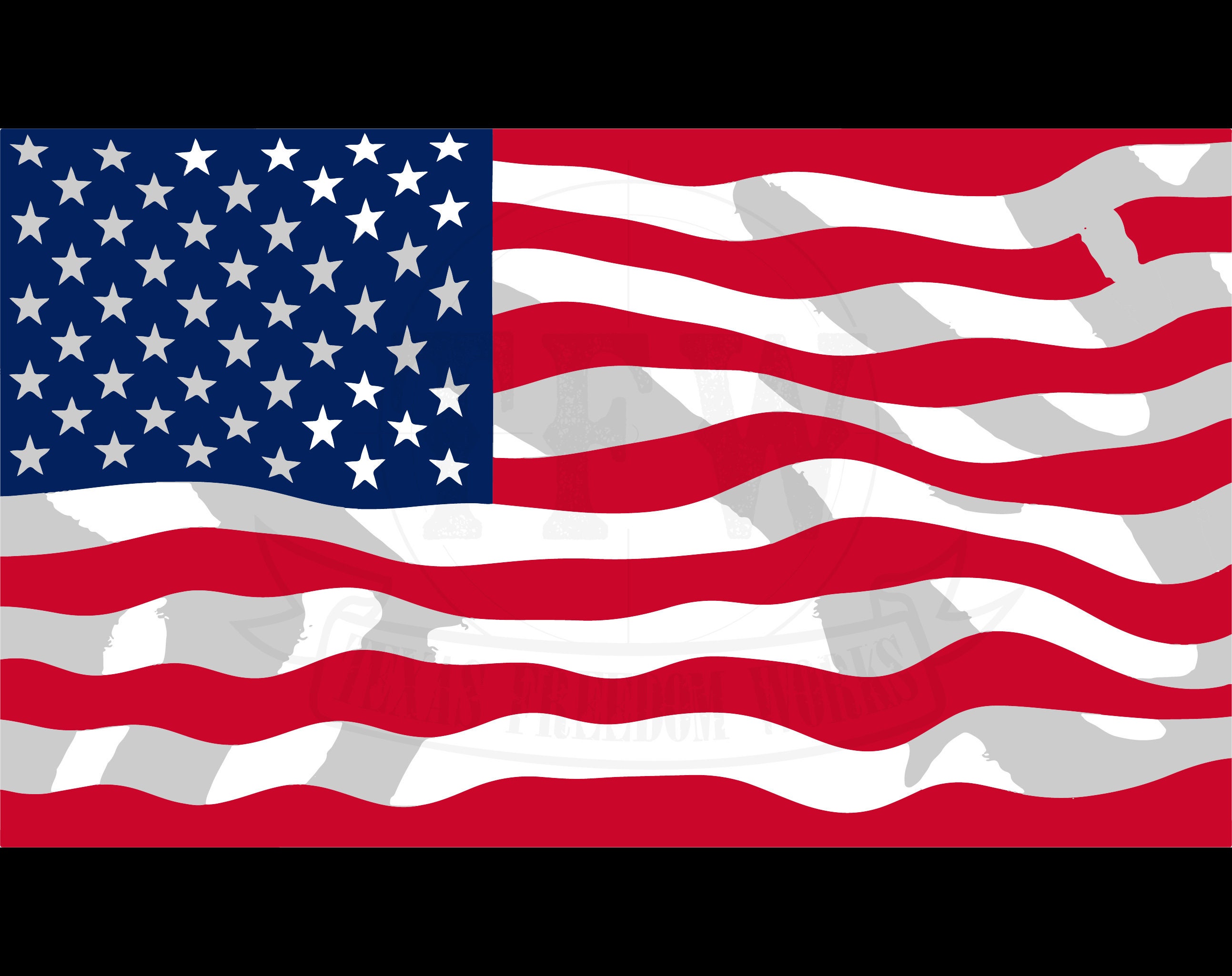 Waving American Flag, 4 Color Design Includes SVG, PNG and JPG Files ...