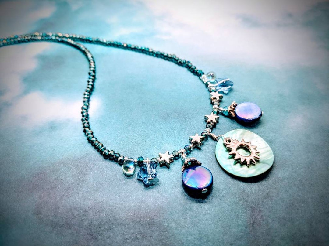 Celestial Necklace/sun and Stars Necklace/sun Pendant/stars Necklace ...