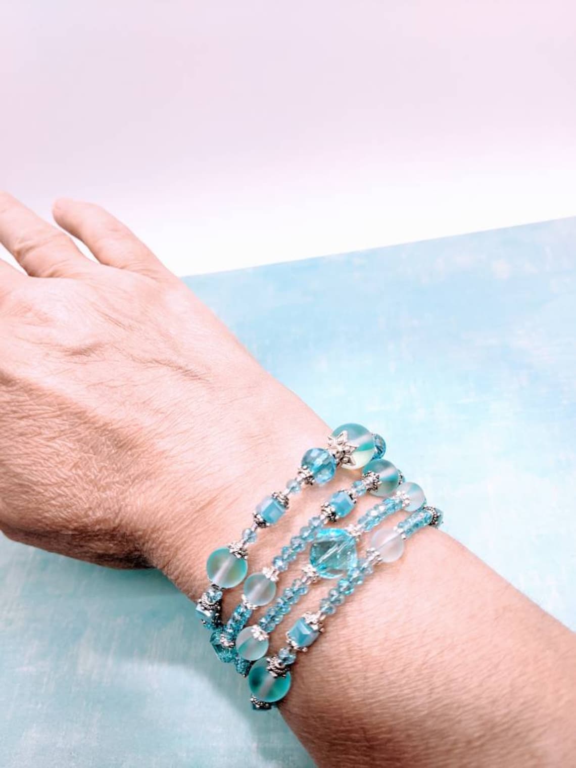 Memory Wire Wrap Bracelet/memeory Wire Bracelet/wrap Bracelet/glass ...