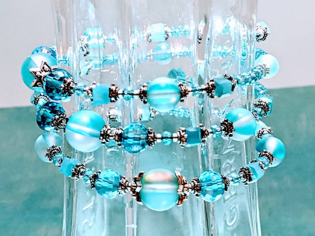 Memory Wire Wrap Bracelet/memeory Wire Bracelet/wrap Bracelet/glass ...