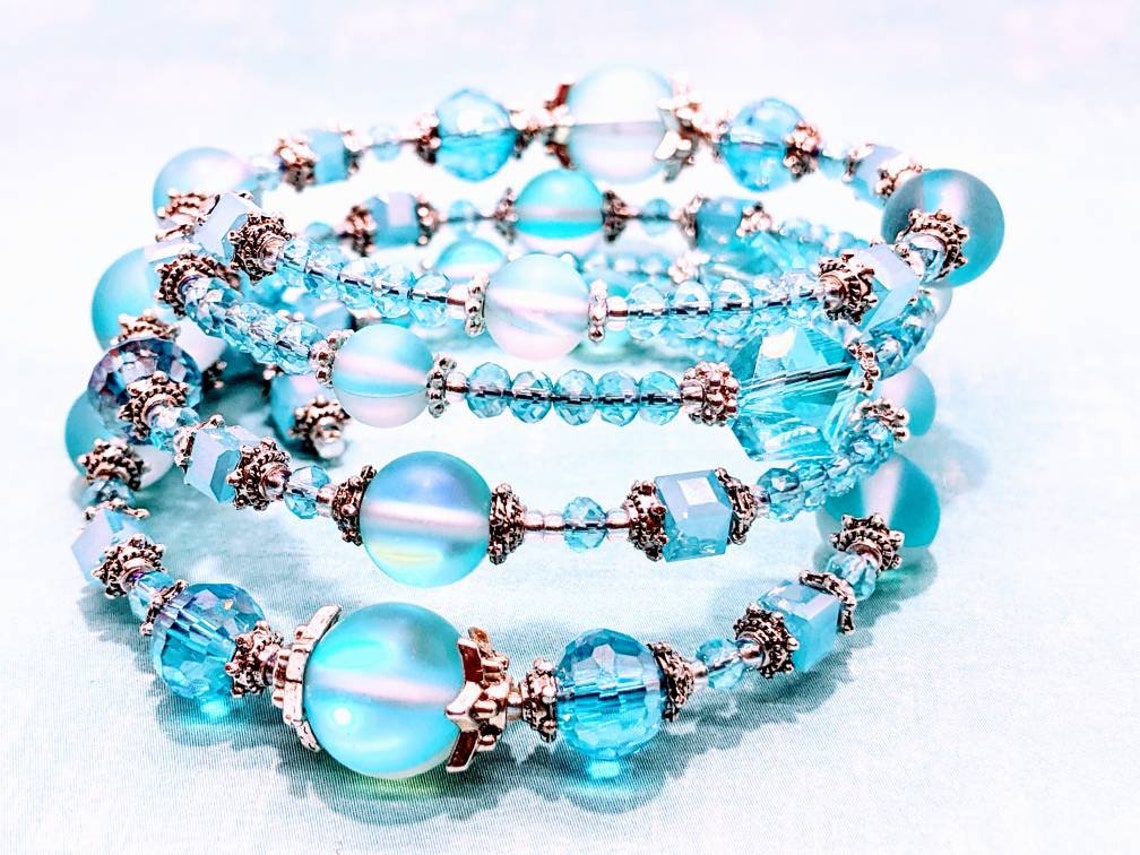 Memory Wire Wrap Bracelet/memeory Wire Bracelet/wrap Bracelet/glass ...