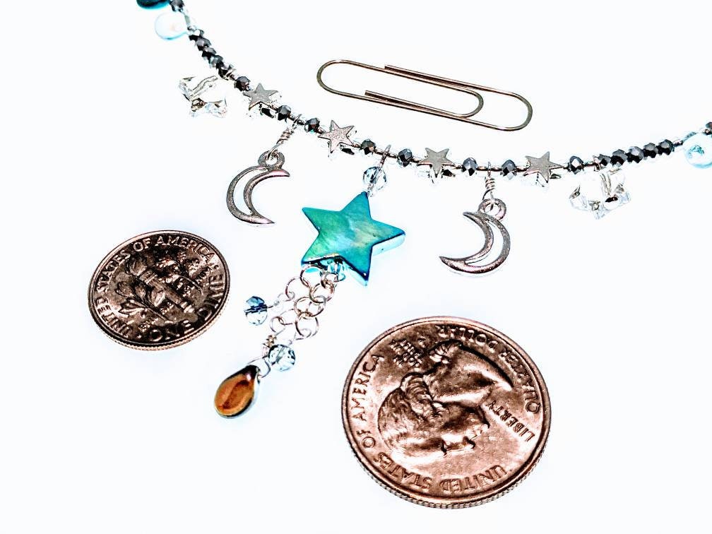 Celestial Necklace/moon and Stars Necklace/star Necklace/moon Necklace ...