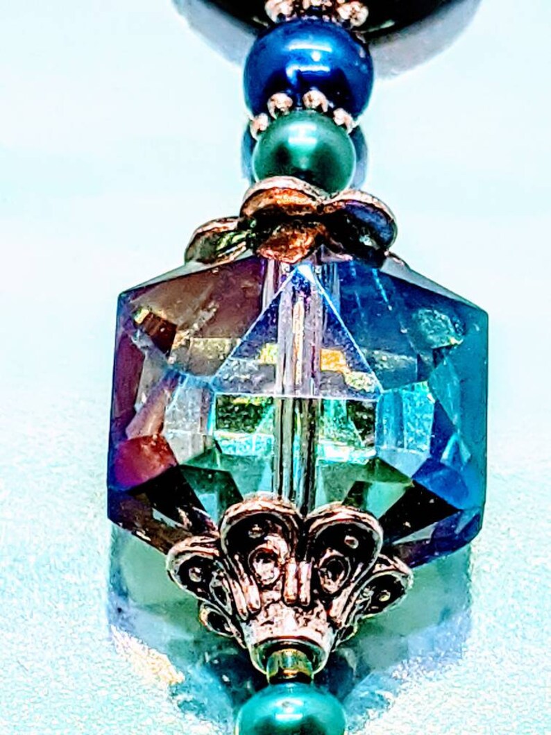 Seed Bead, Paua Shell, and Crystal Necklace/paua Shell Necklace ...