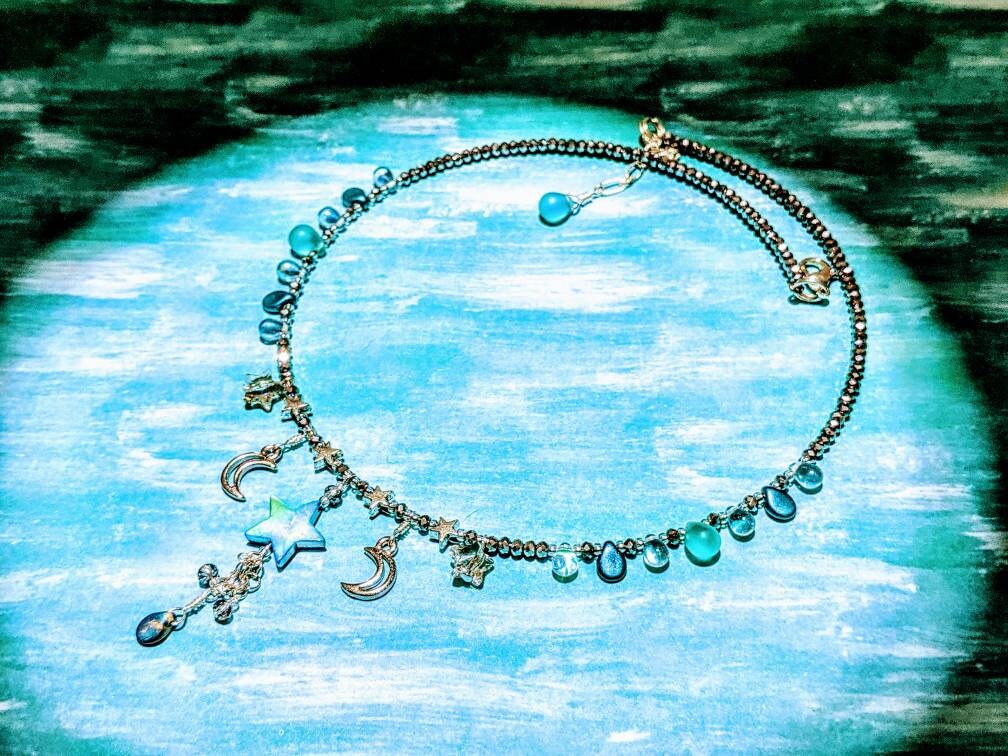 Celestial Necklace/moon and Stars Necklace/star Necklace/moon Necklace ...