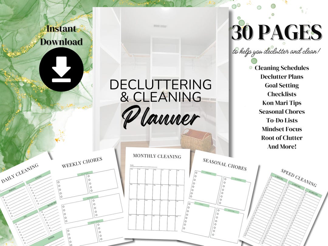 EDITABLE Declutter & Cleaning Planner, Organize, Checklist, Kon Mari ...